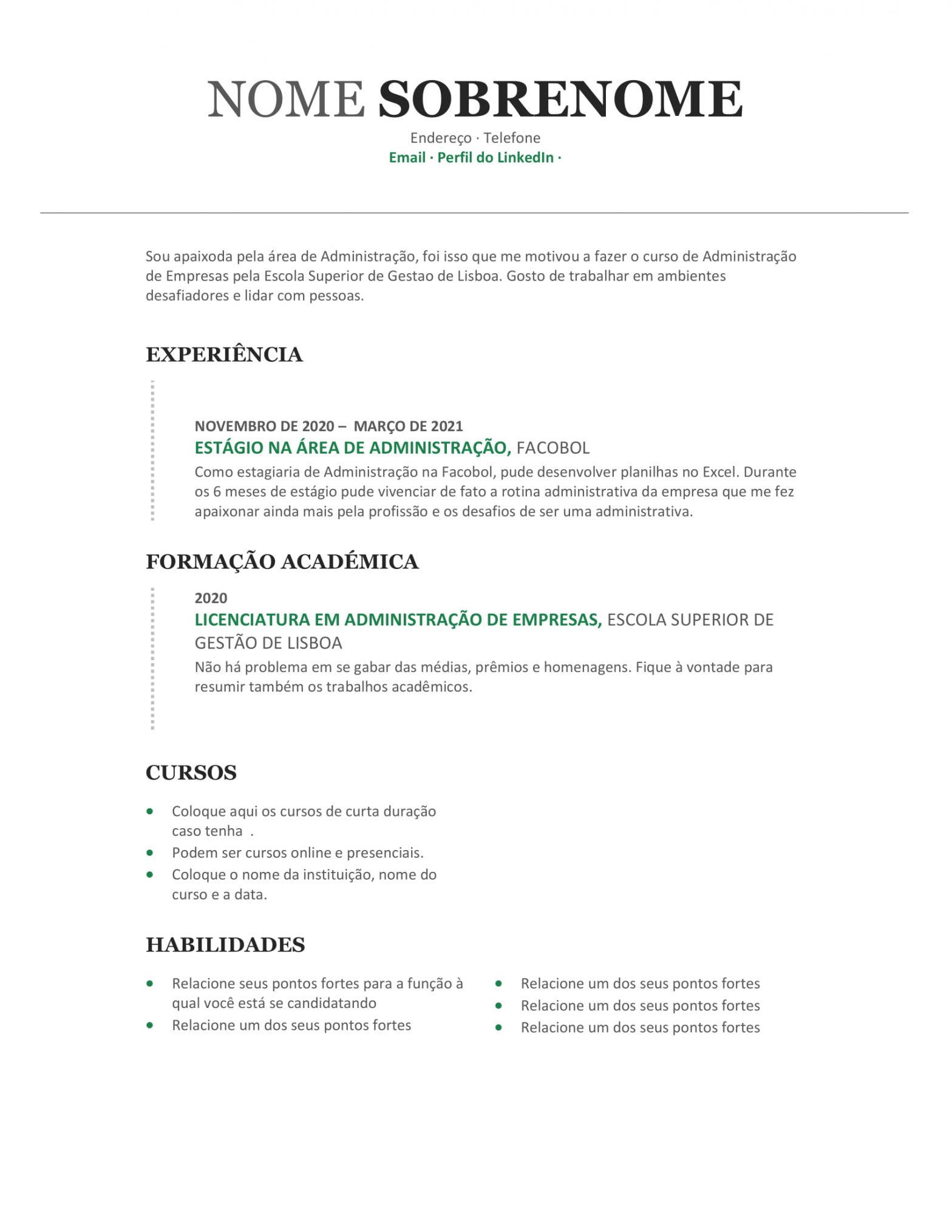 Modelo De Curr culo Para Primeiro Emprego sem Experi ncia Modelo De Curr culo Para Primeiro Emprego sem Experi ncia