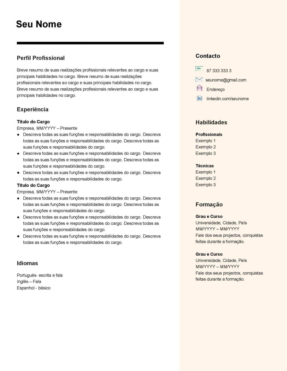 10 Modelos de Curriculum Vitae em Word (Download Grátis)