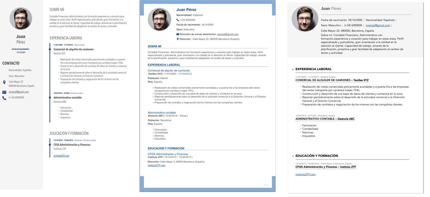 Modelo de Curriculum Vitae Europass grátis para Download