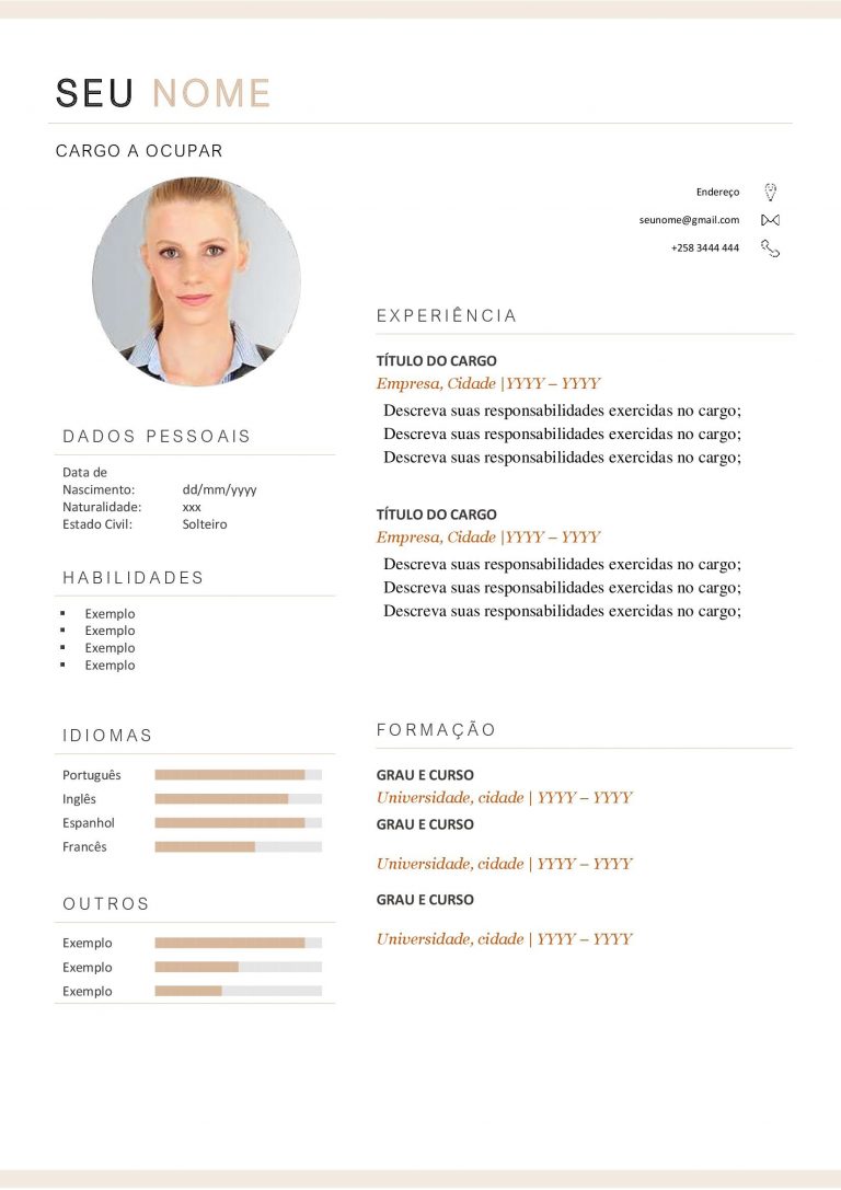 10 Modelos de Curriculum Vitae em Word Para Download Grátis