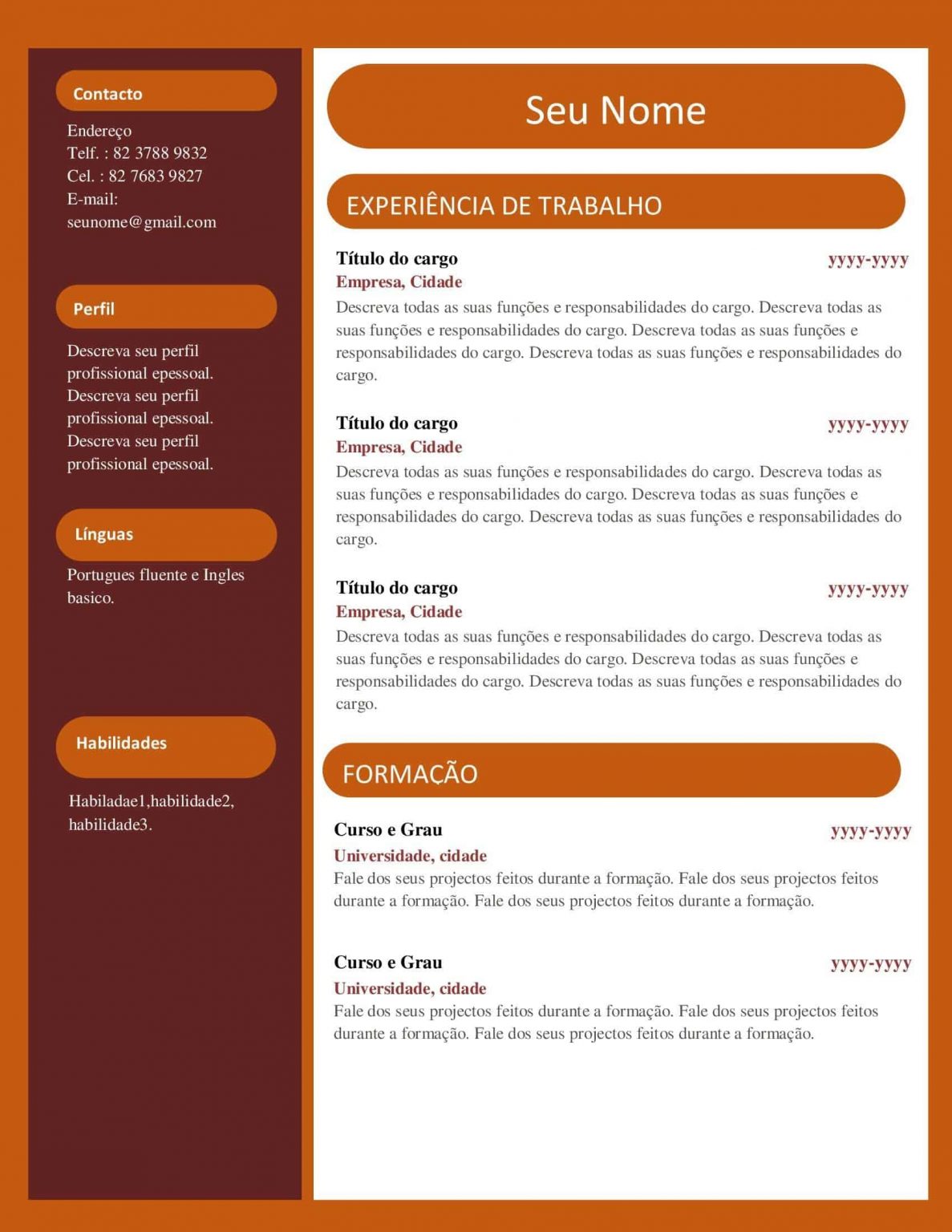 Modelos de currículo pronto para editar no Word