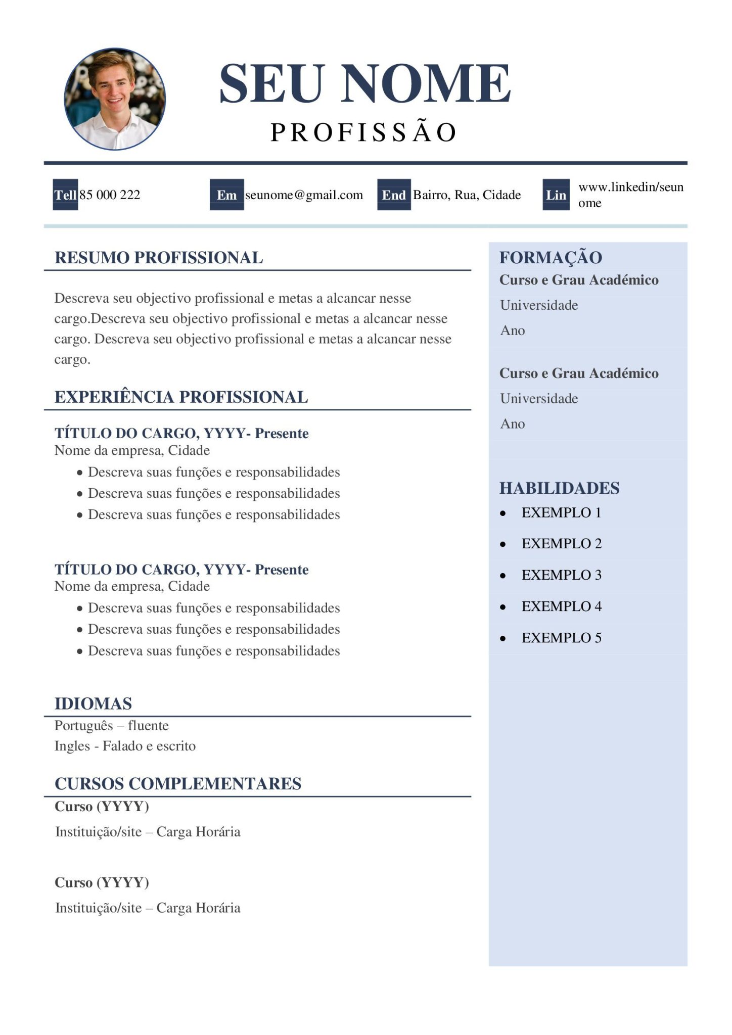 10 Modelos de Curriculum Vitae em Word (Download Grátis)
