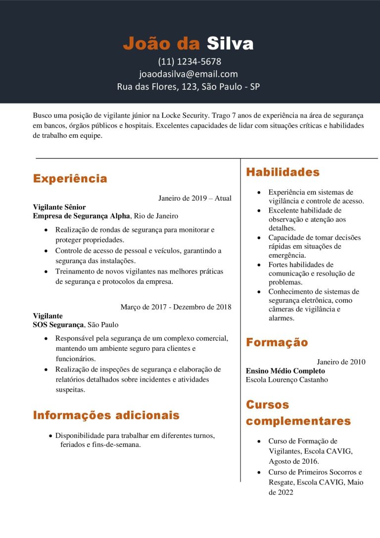 Currículo para Vigilante: Modelo + Dicas de como fazer